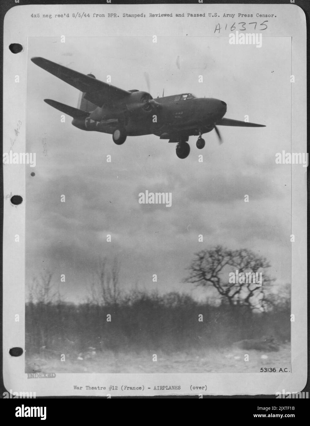 A versatile Douglas A-20 Havoc light bomber of the 9th USAAF is shown ...