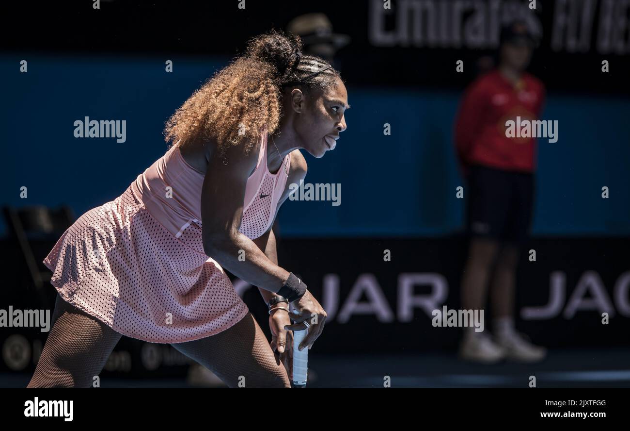 Serena Williams of the USA during the women's singles match between USA ...