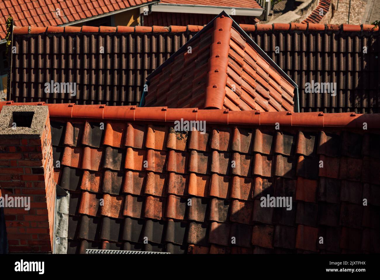 Aerial view traditional red roofs hi-res stock photography and images ...