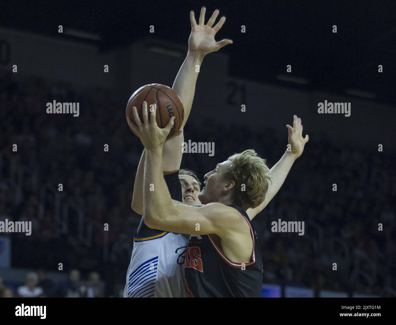 Daniel Grida of the Hawks drives to the basket during the Round 11 NBL ...