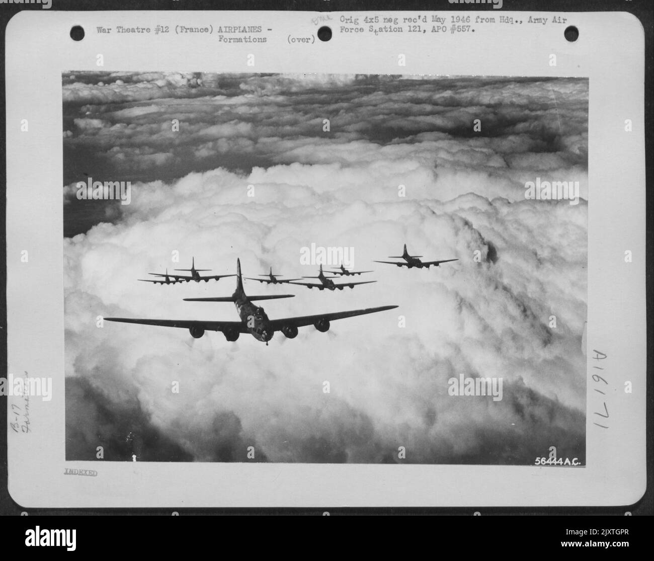 formation of Boeing B-17 "Flying ofrtresses" of the 381st Bomb Group en ...