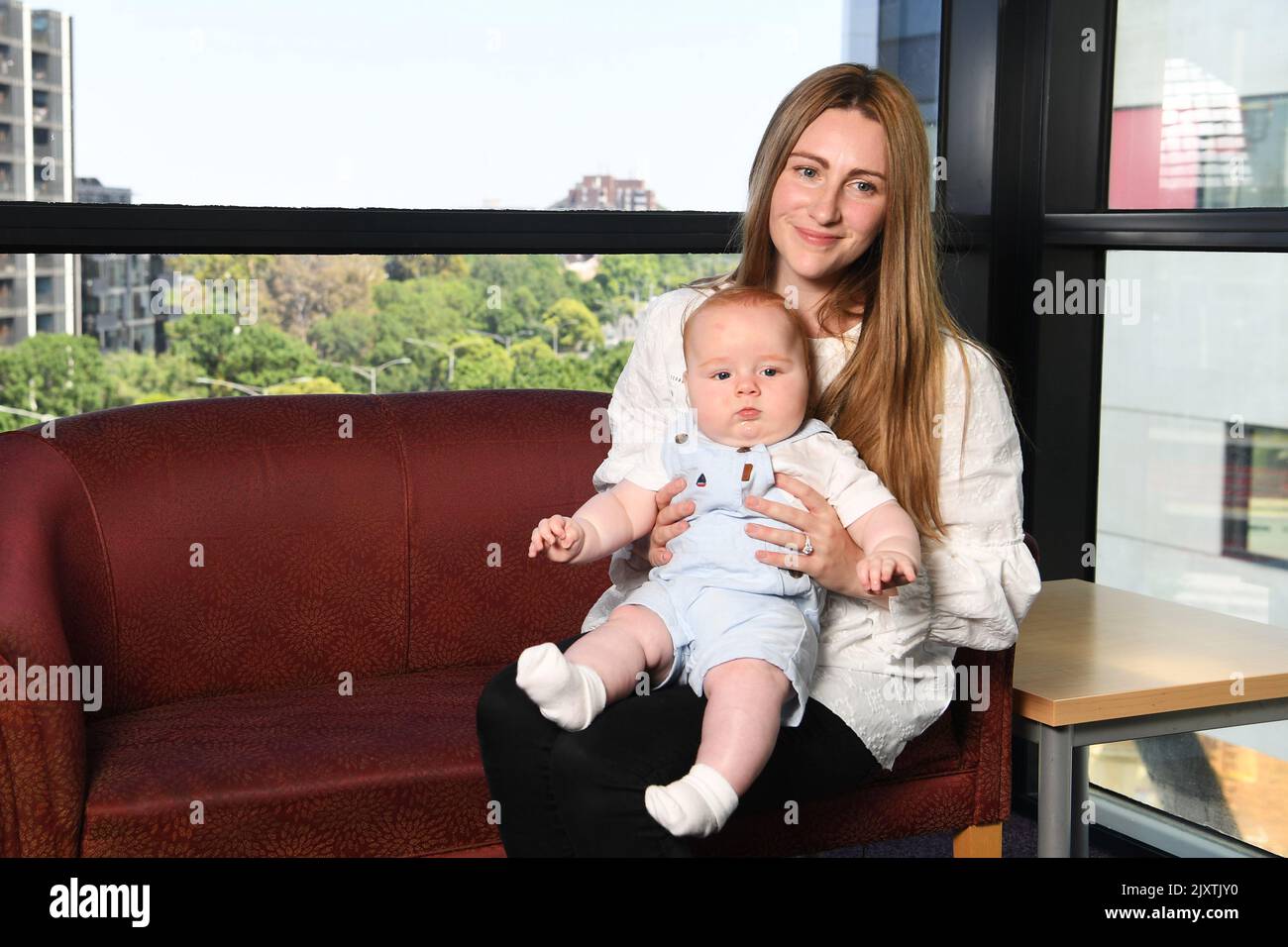 Elizabeth Bonner poses for a photograph with son William at the Royal ...