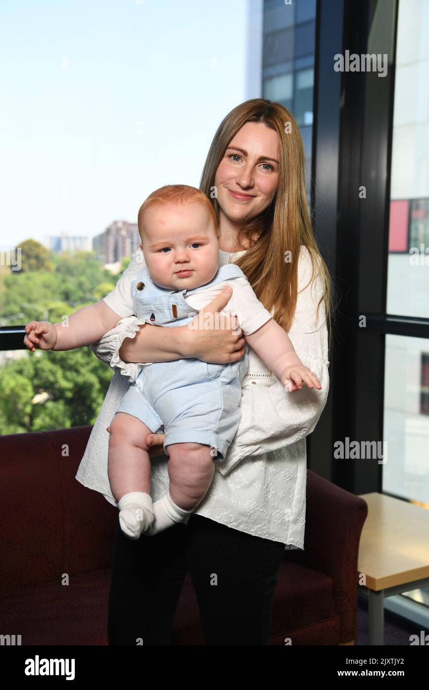 Elizabeth Bonner poses for a photograph with son William at the Royal ...