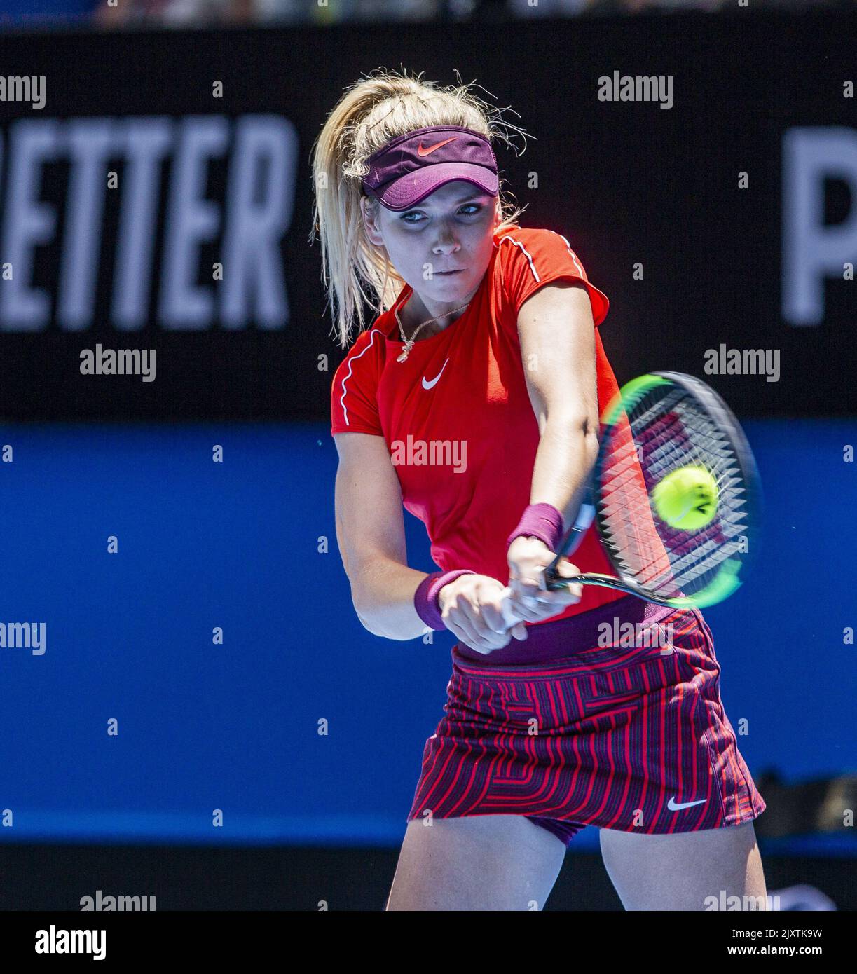 Katie Boulter of Great Britain during the women's singles match between ...
