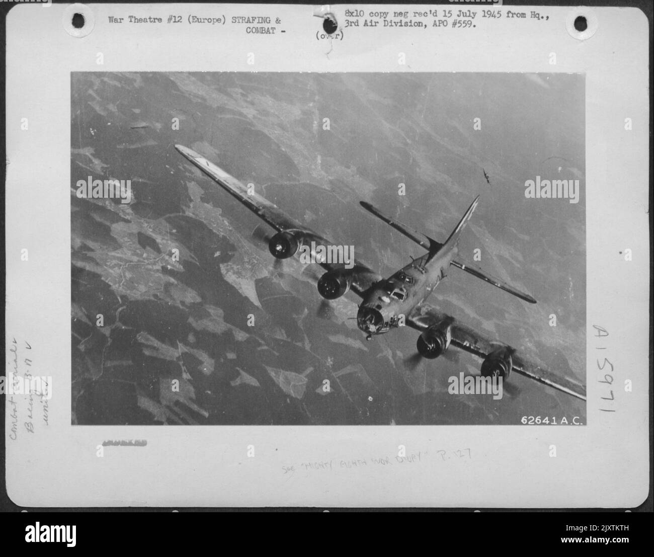 Nazi Fighter Plane Attacking A Boeing B-17 "Flying Fortress" During A ...