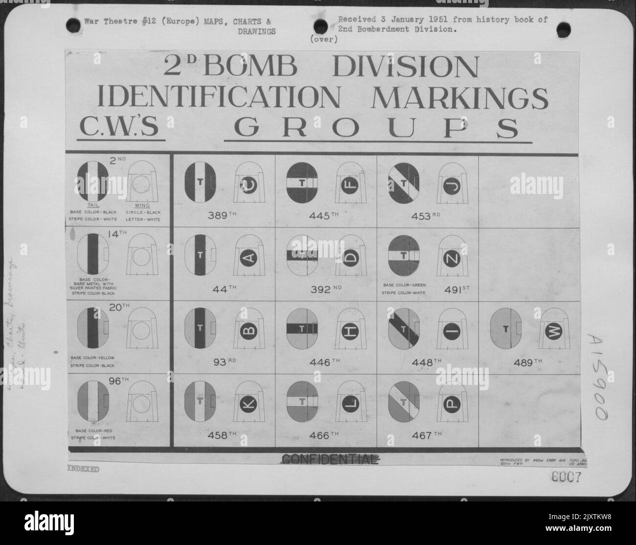 Tail Markings Of The 2Nd Bomb Division Stock Photo - Alamy