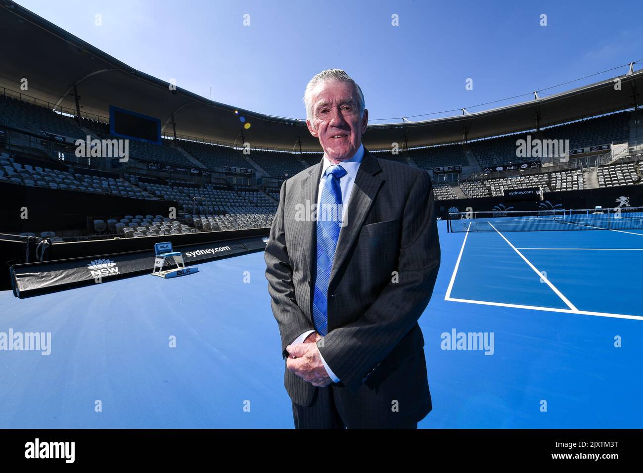 Australian tennis legend Ken Rosewall poses for a photograph following ...
