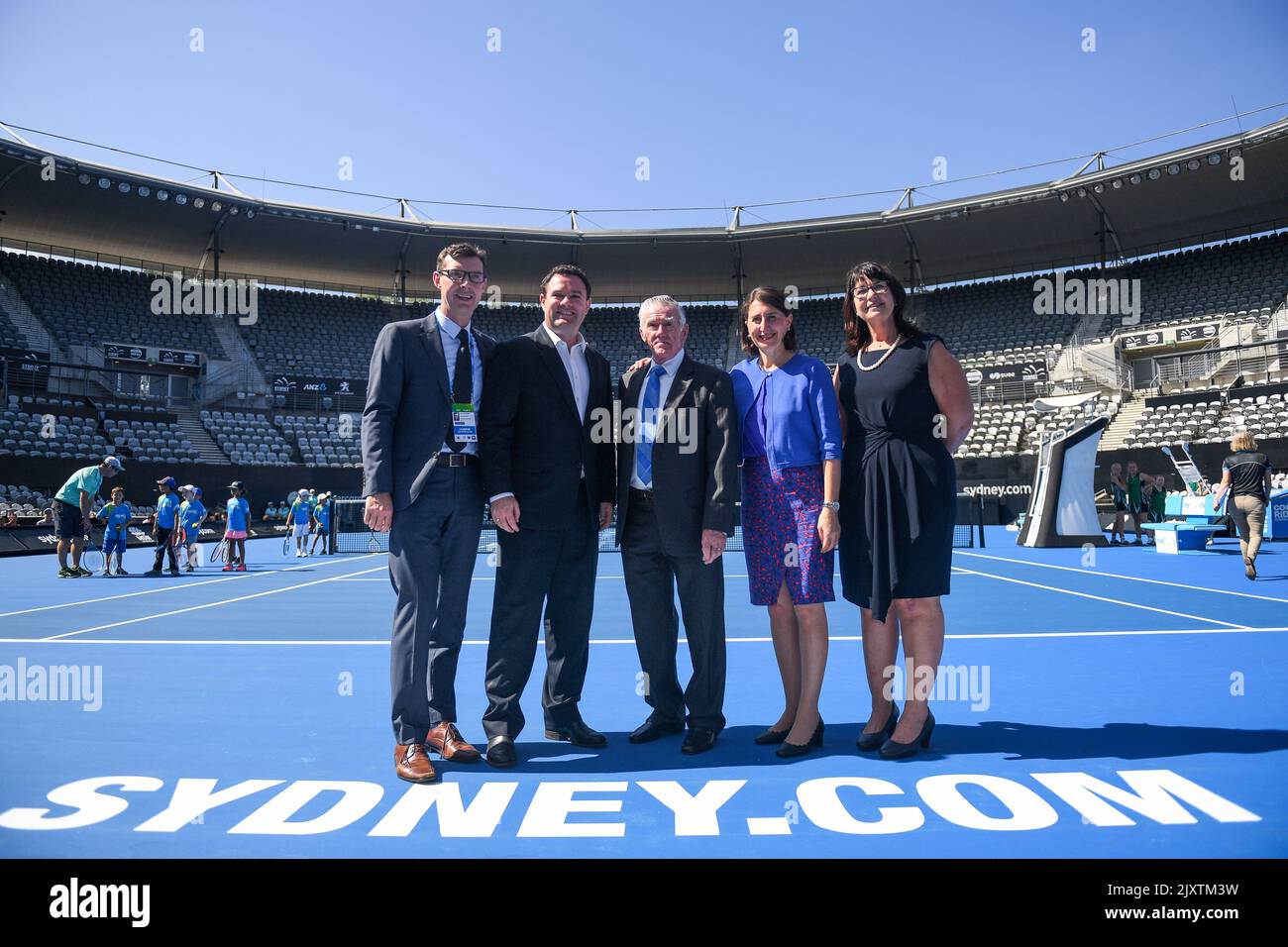 (L-R) Tennis NSW CEO Lawrence Robertson, NSW Sports Minister Stuart ...