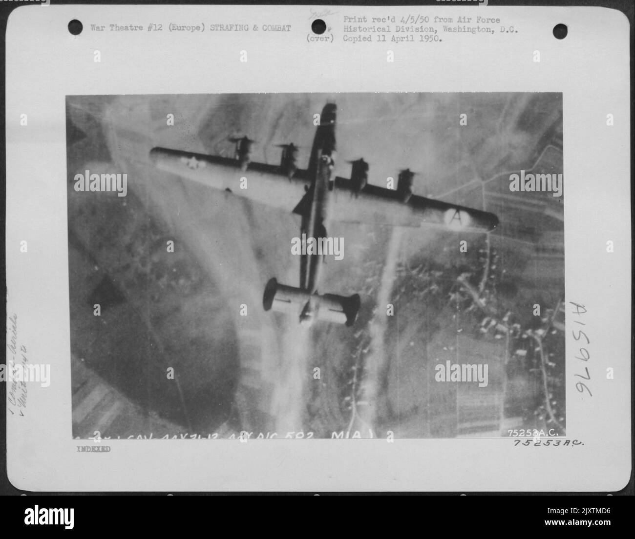 A Consoliated B-24 Liberator Of The 44Th Bomb Group Going Down Over ...