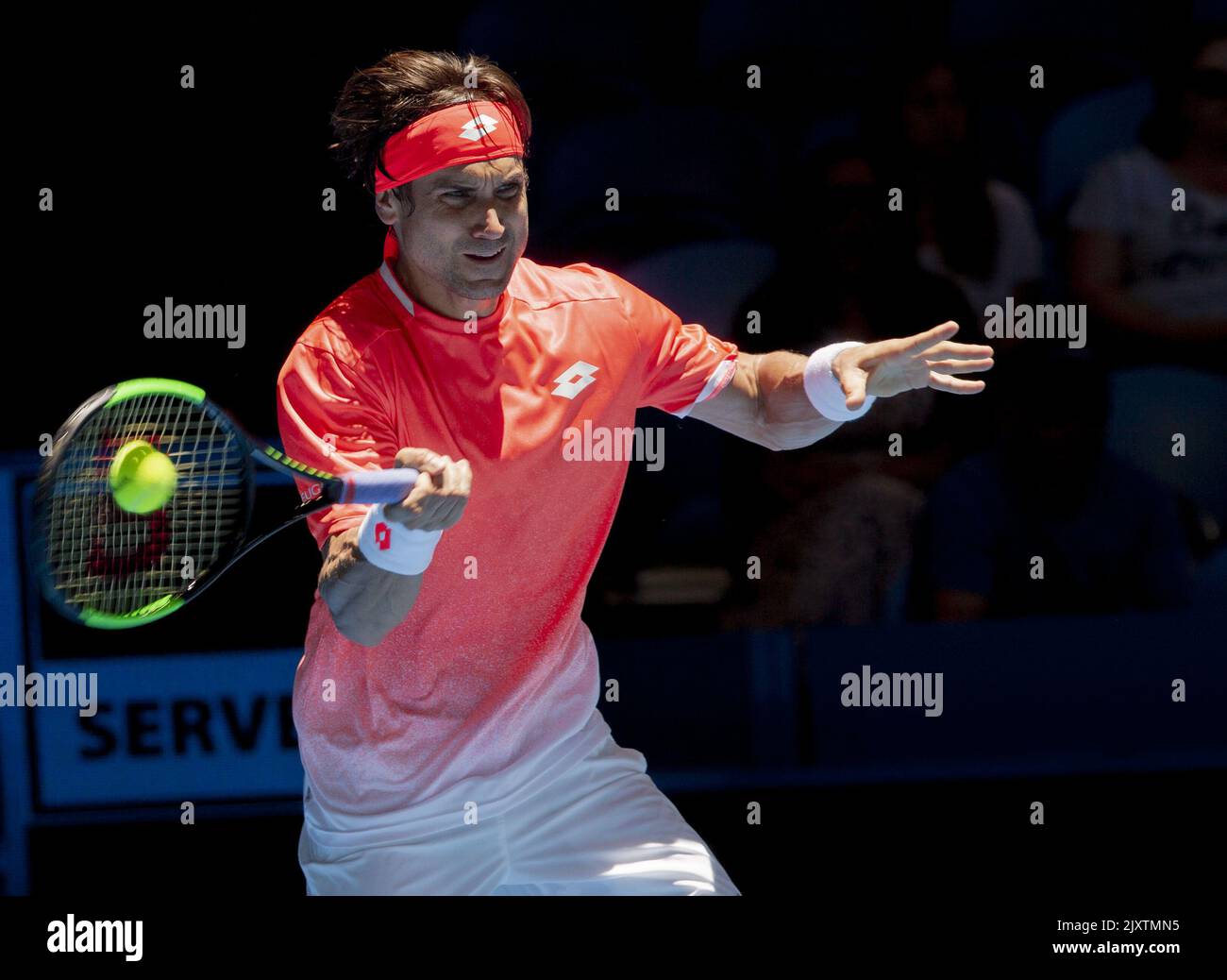 David Ferrer of Spain during the men's singles match between Spain and ...