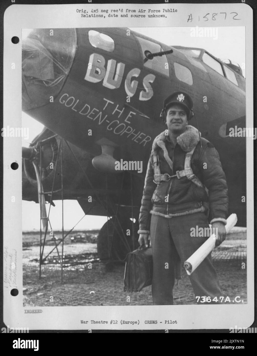 1St Lt. H.J. Blum, Minneapolis, Minn., Poses Beside The Boeing B-17 ...