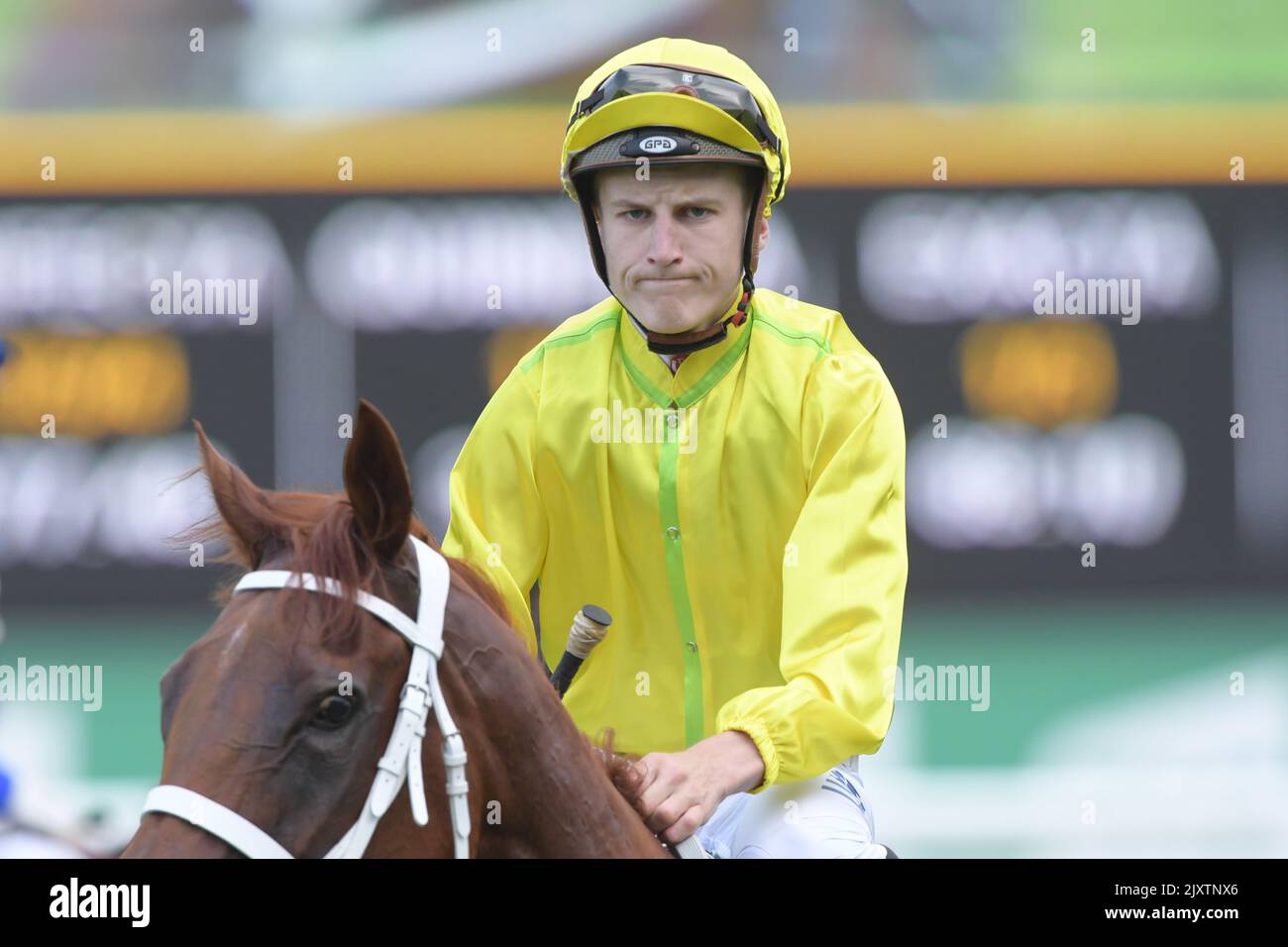 Jockey Sam Weatherley returns to scale after riding Sweet Scandal to ...