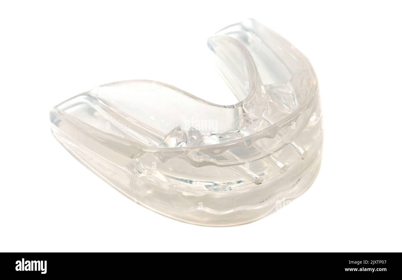 Removable dental straightener on a white background. Trainer, aligner ...