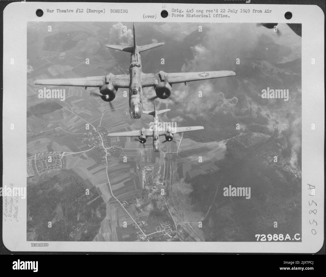 Formation Of Douglas A-20'S Of The 410Th Bomb Group Leave A Smoking ...