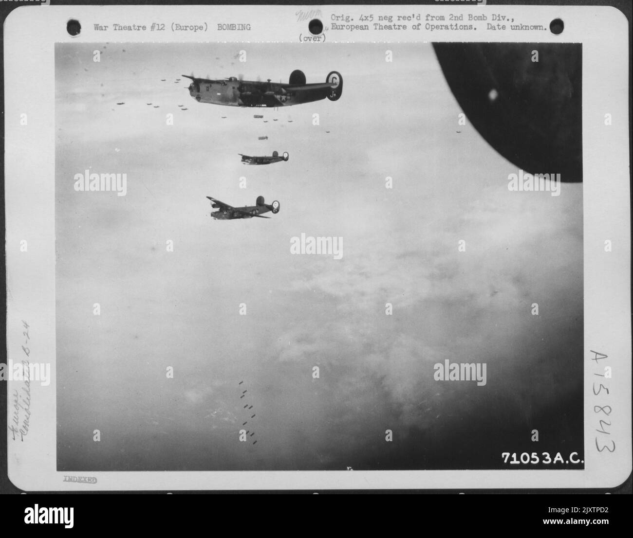 Consolidated B-24 Liberators Of The 2Nd Bomb Division, Drop Their Bomb ...