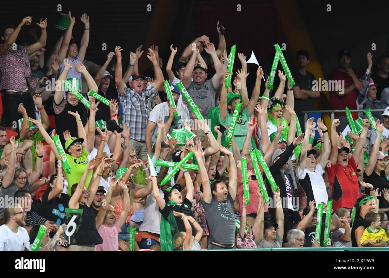 Cricket fans are seen during the Big Bash League (BBL) match between ...