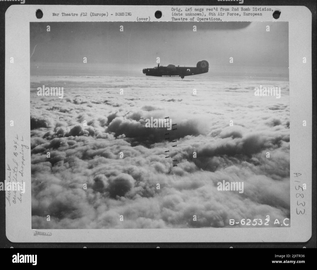Bombs From The Consolidated B-24 Liberators Fall On Nazi Installations ...