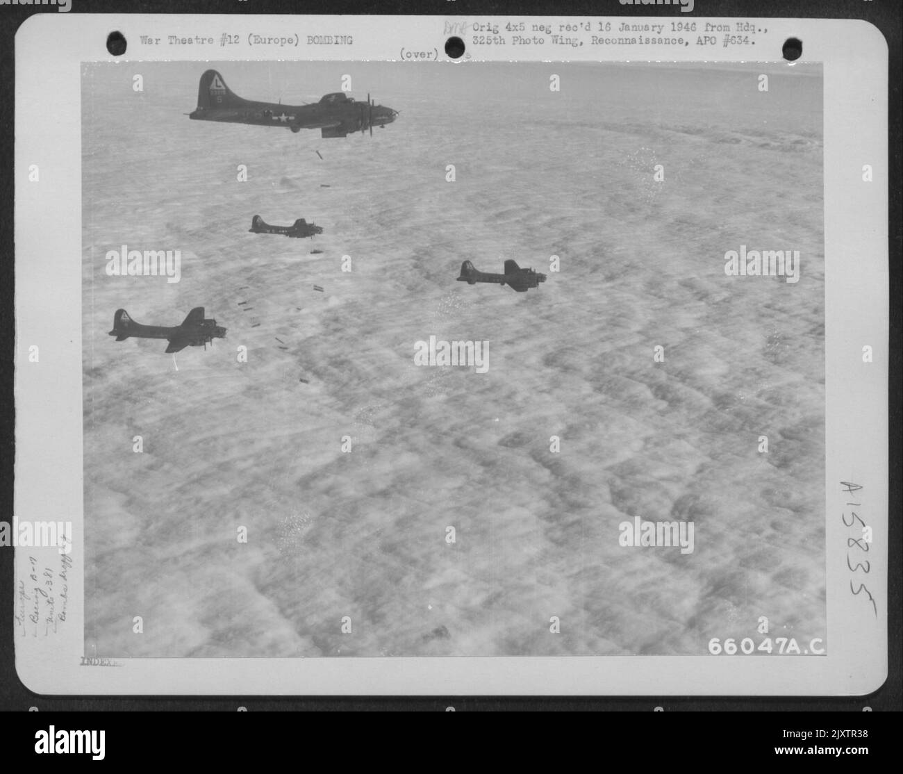 Formation Of Boeing B-17 Flying Fortresses Of The 381St Bomb Group ...