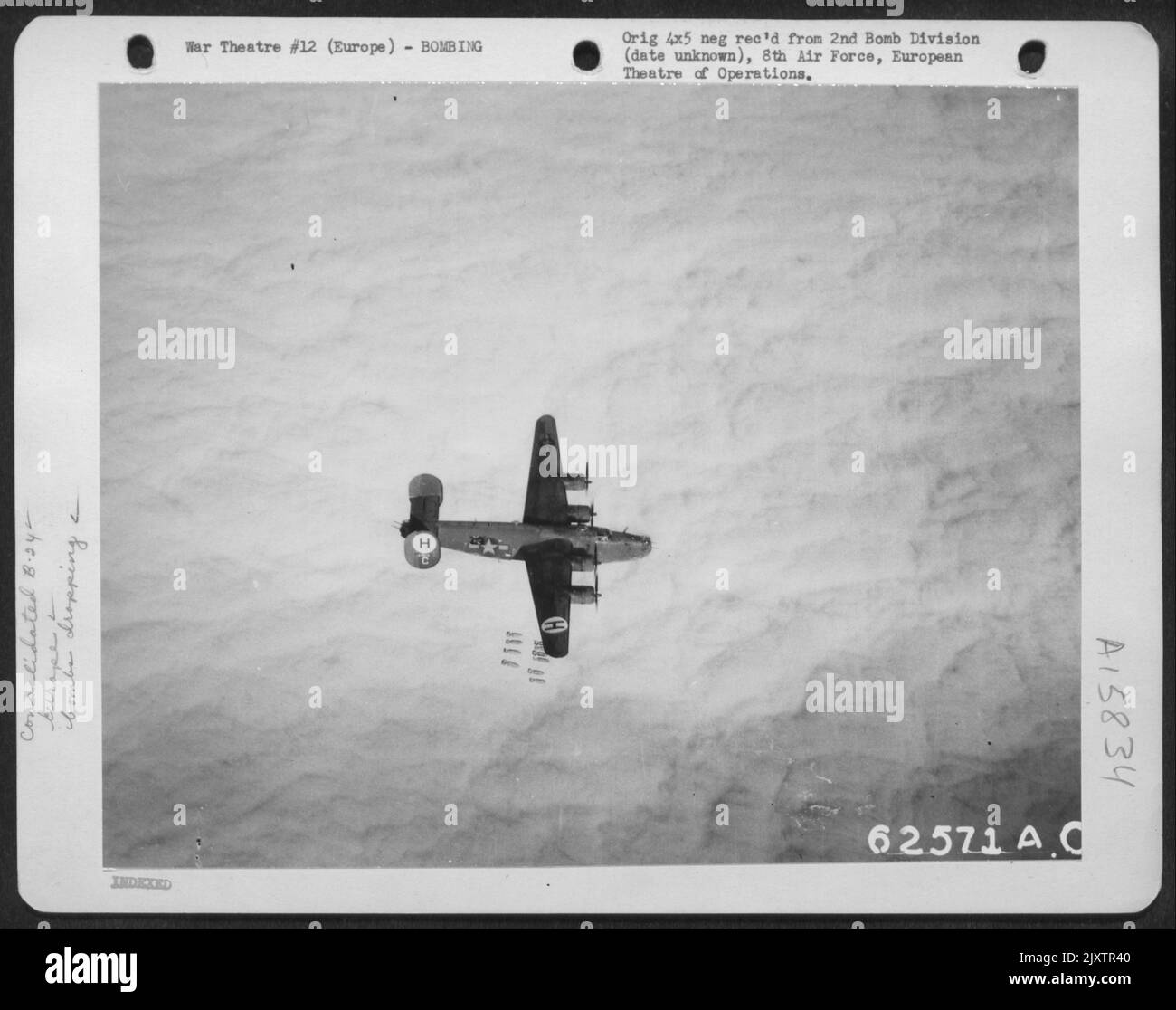 Bombs From The Consolidated B-24 Liberators Fall On Nazi Installations ...
