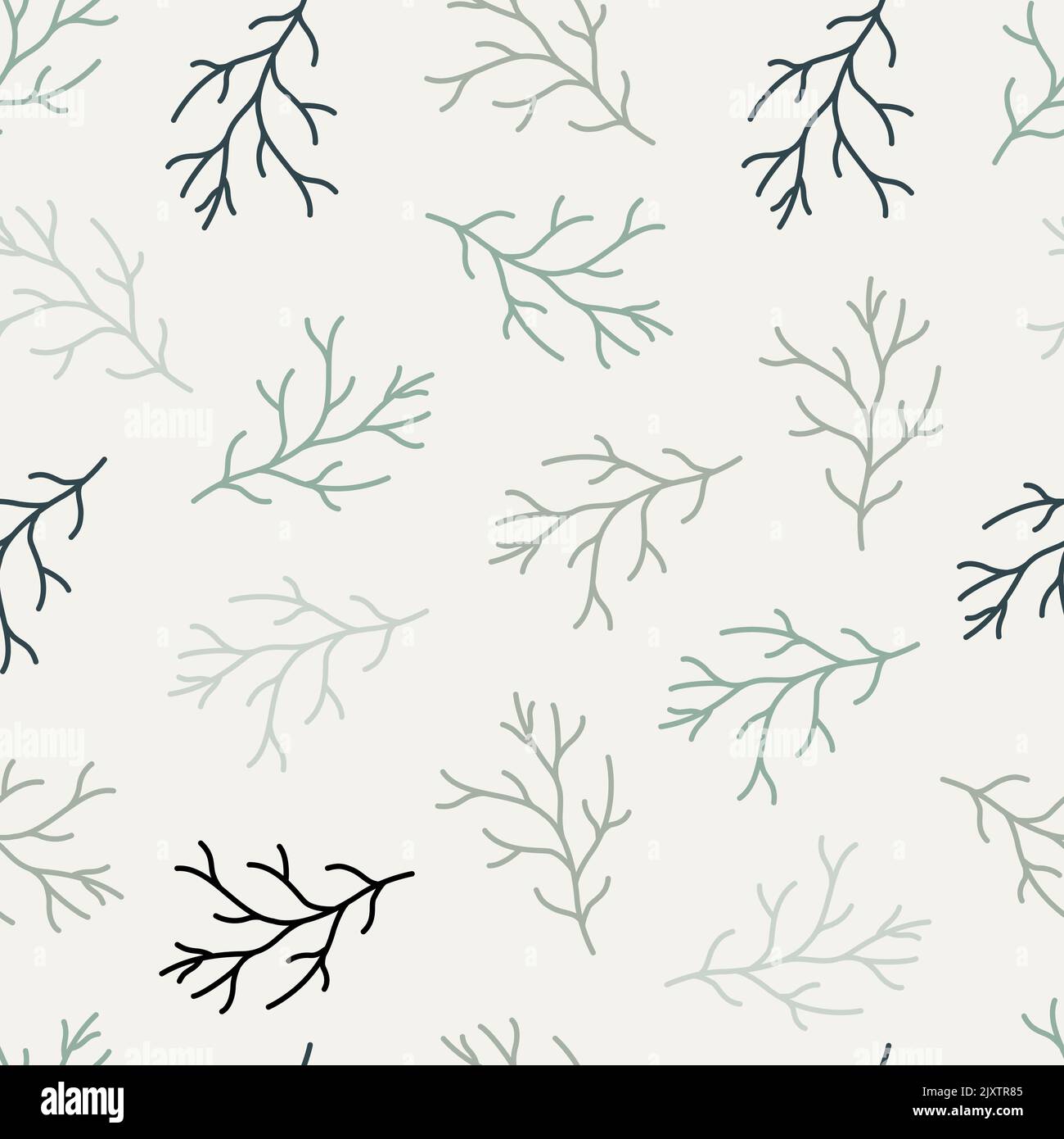 Artistic foliage seamless ditsy pattern design of abstract branches ...
