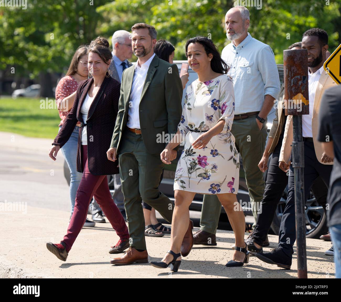 Quebec Solidaire co-spokesperson Gabriel Nadeau-Dubois arrives for a ...