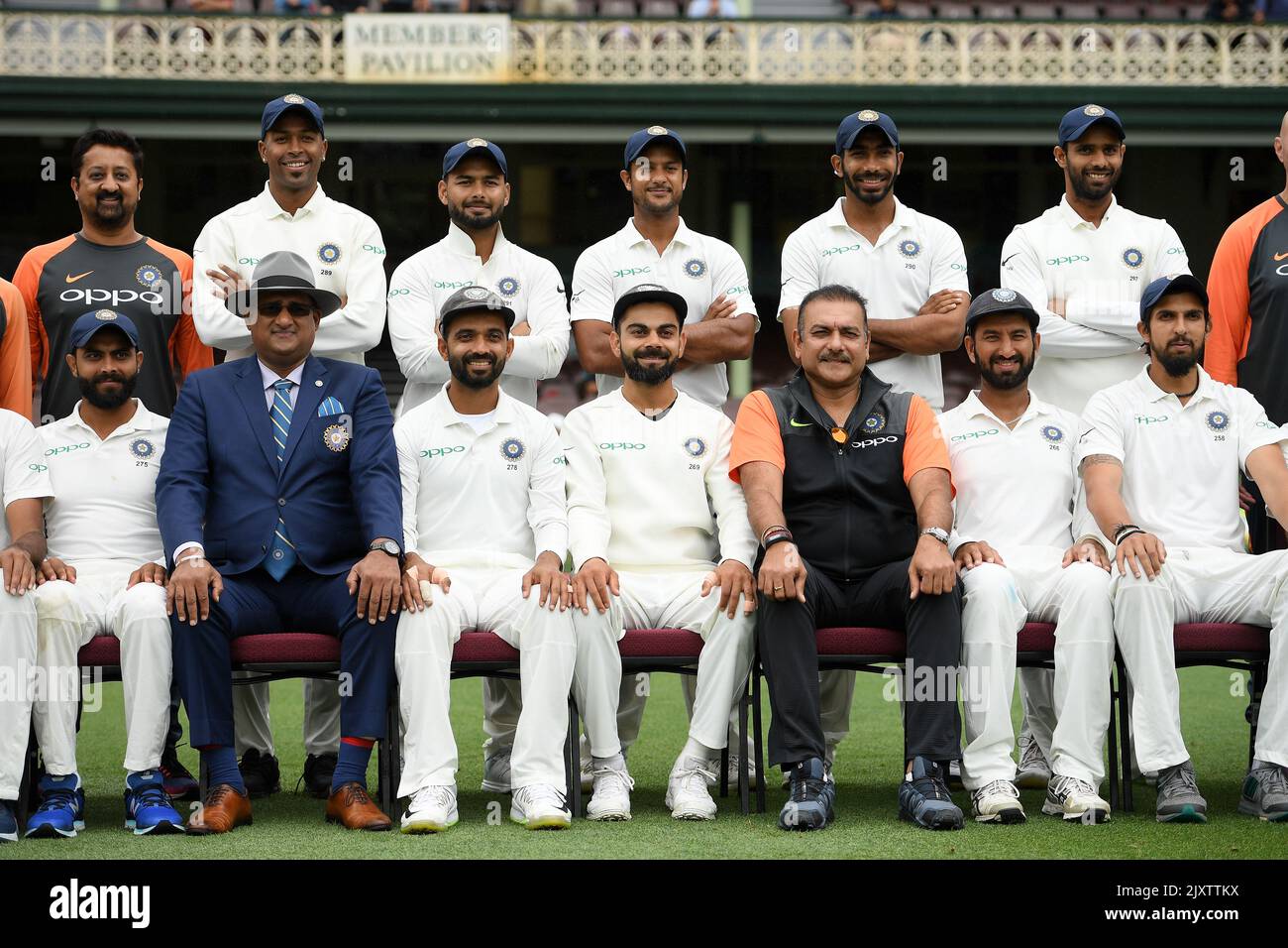 The Indian cricket team and staff assemble for a photograph ahead of ...