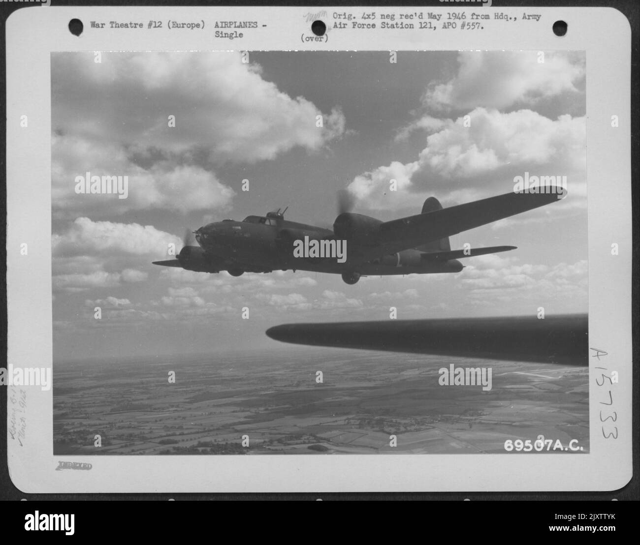 A Boeing B-17 "Flying Fortress" Of The 91St Bomb Group Wings Its Way ...