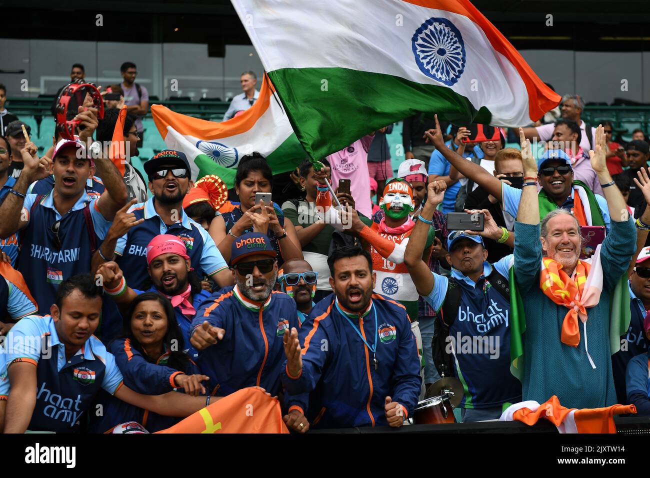 Indian supporters celebrate a 2-1 series victory over Australia ...