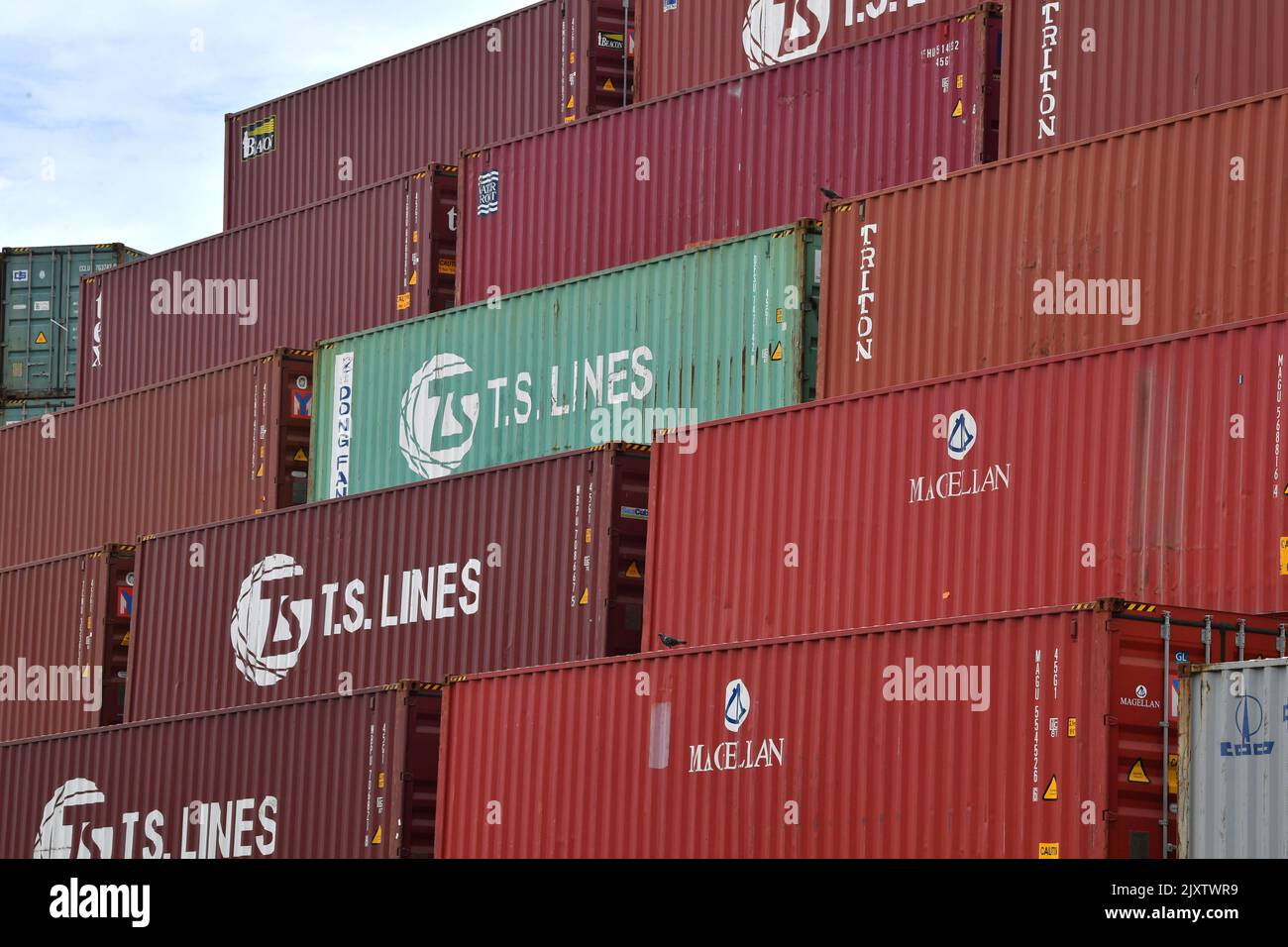 Shipping containers are seen in Brisbane, Tuesday, January 8, 2019. In ...