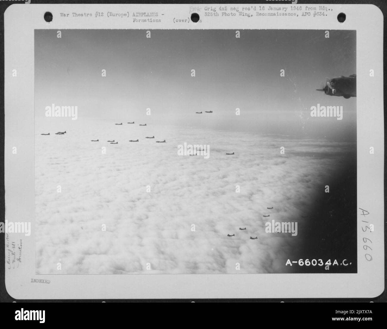 Formation Of Boeing B-17 Flying Fortresses, Of The 381St Bomb Group, En ...