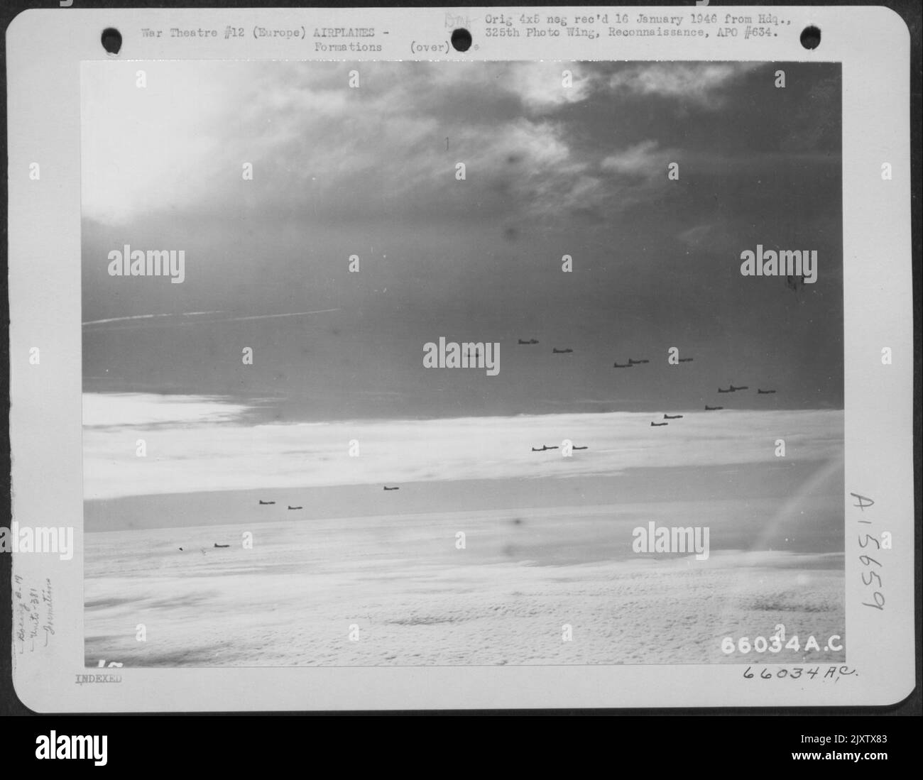 Formation Of Boeing B-17 Flying Fortresses, Of The 381St Bomb Group, En ...