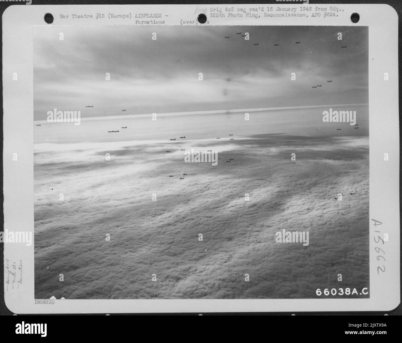 Formation Of Boeing B-17 Flying Fortresses, Of The 381St Bomb Group, En ...