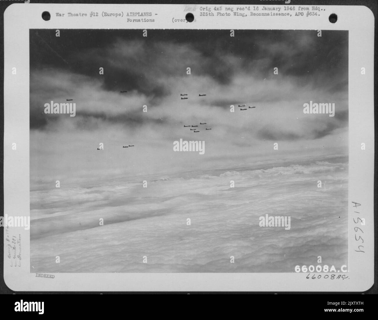 A Formation Of Boeing B-17 Flying Fortresses, Of The 381St Bomb Group ...