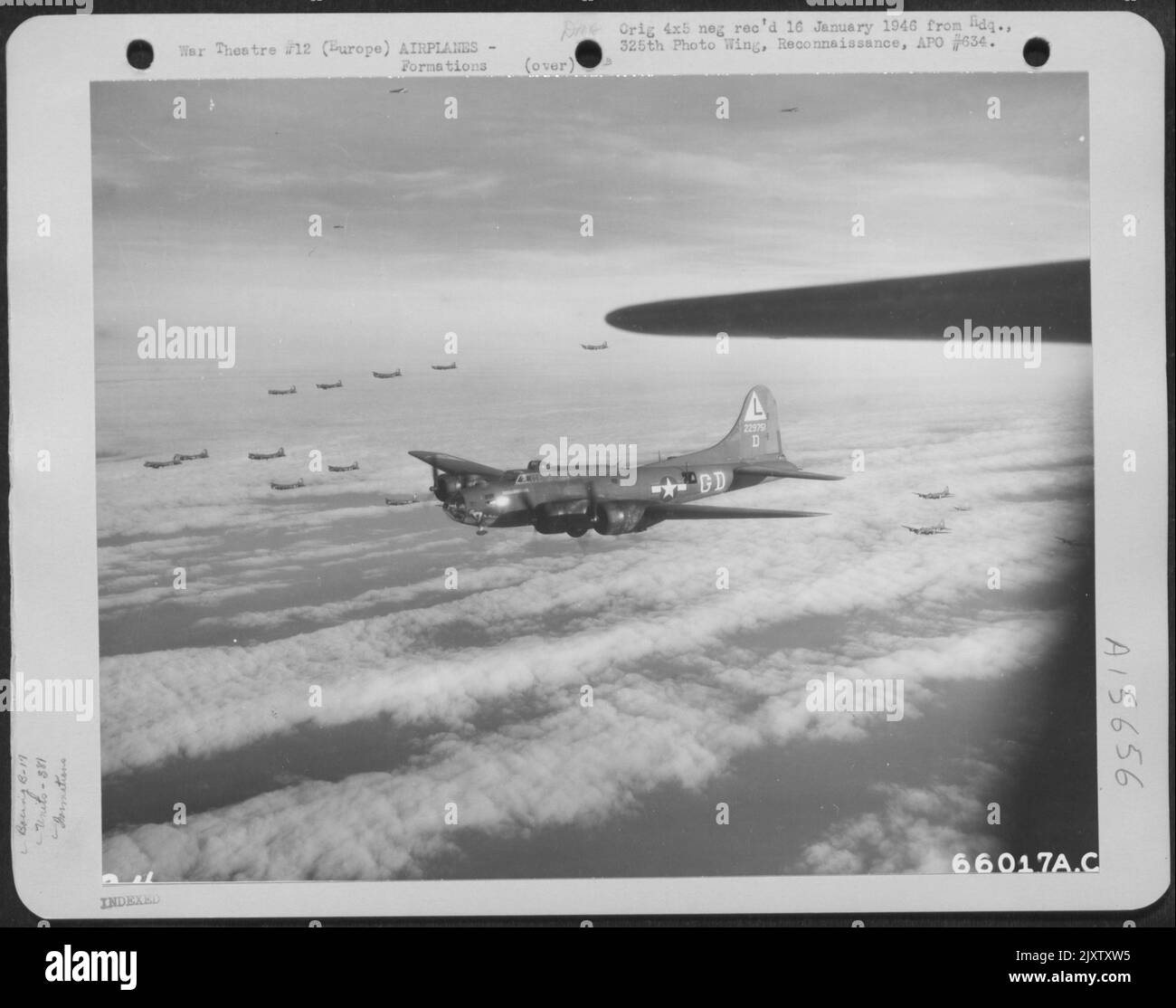 Formation Of Boeing B-17 Flying Fortresses, Of The 381St Bomb Group, En ...