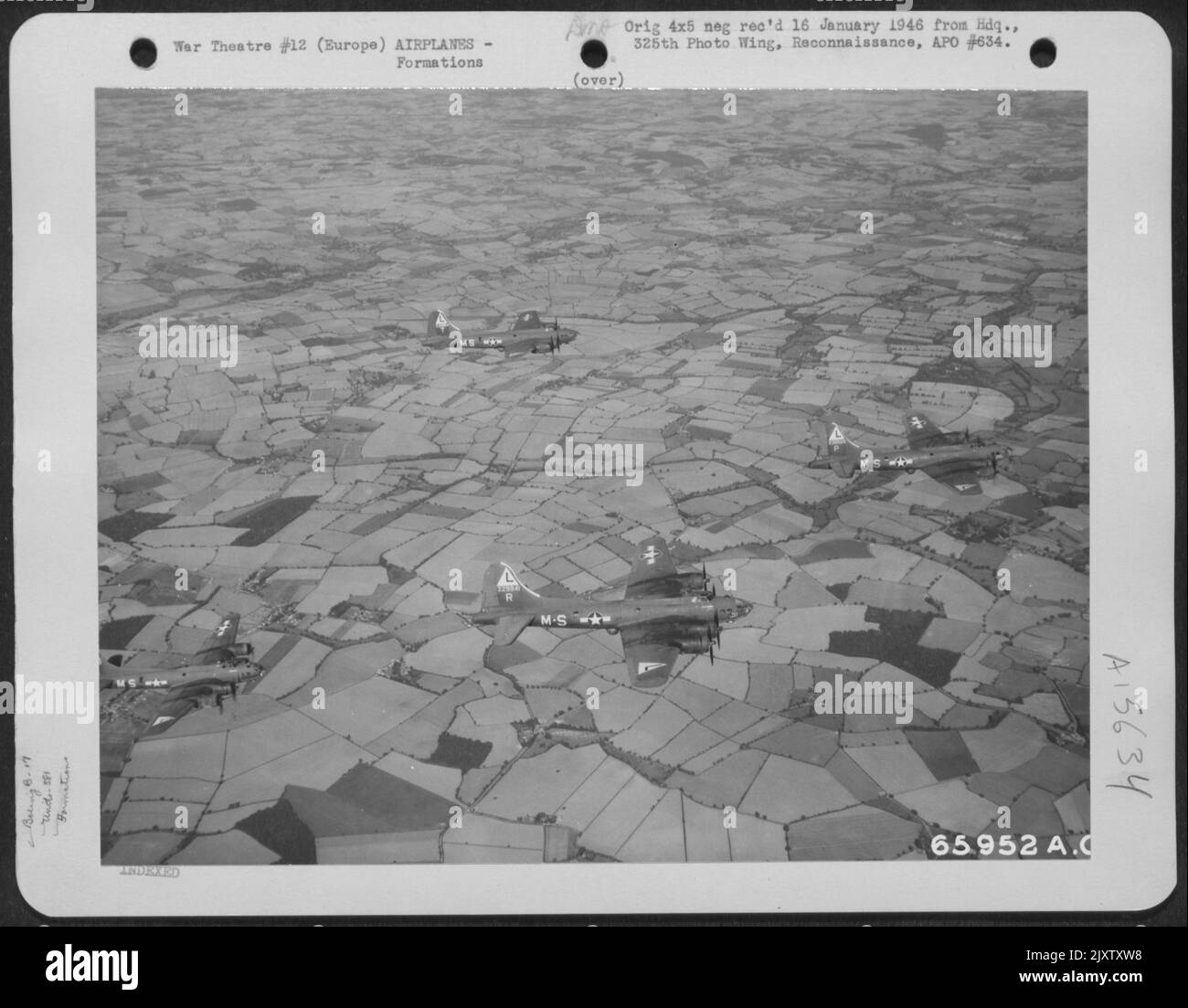 381St Bomb Group Boeing B-17 Flying Fortresses, Wing Their Way Toward ...
