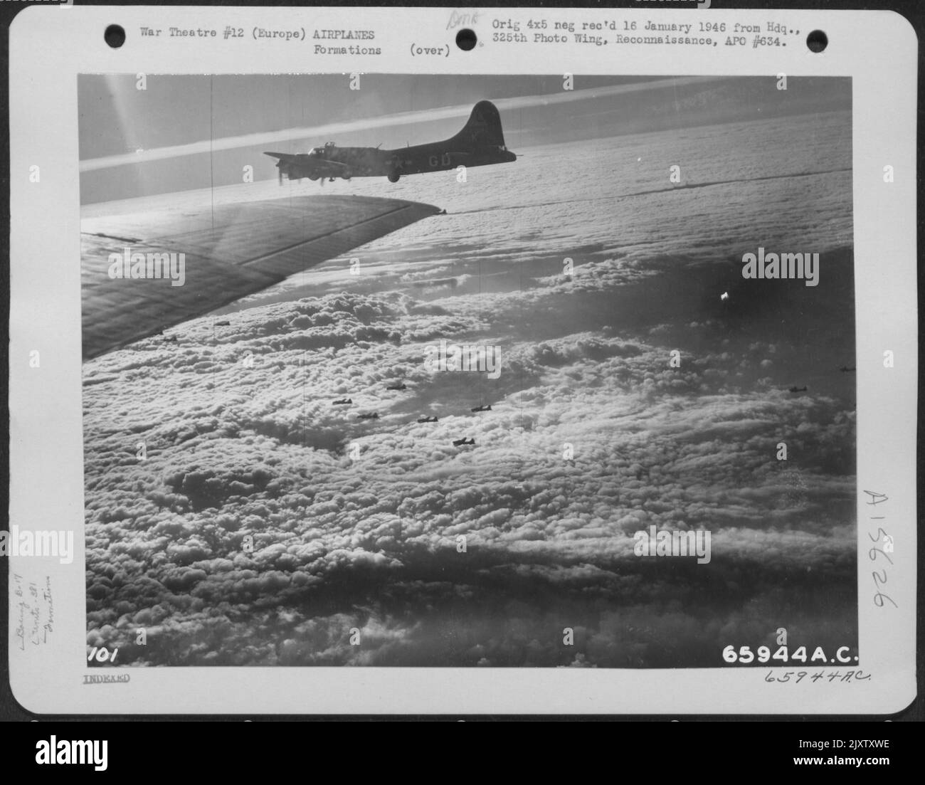 A Formation Of 381St Bomb Group Boeing B-17 Flying Fortresses Flies ...