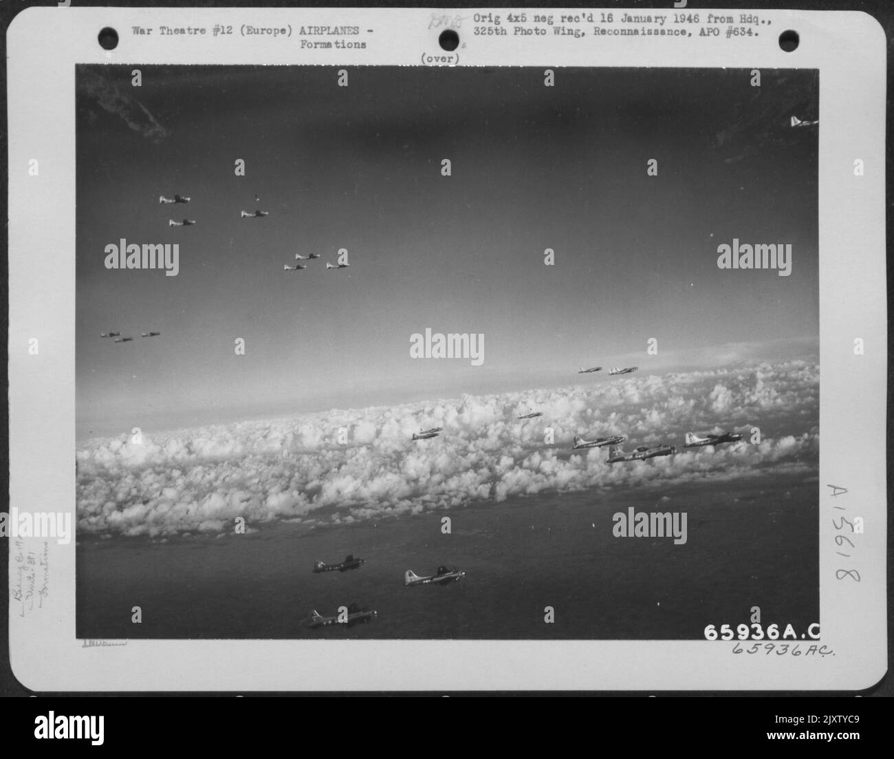 A Large Formation Of Boeing B-17 Flying Fortresses Of The 381St Bomb ...