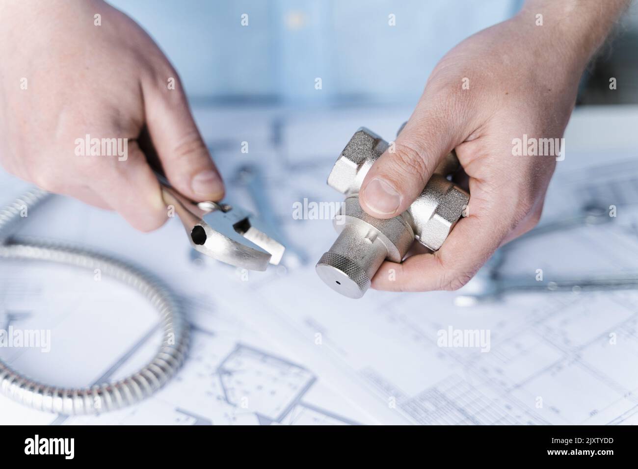 Plumbing project in house.Drawing,diagrams,plan of water supply of ...