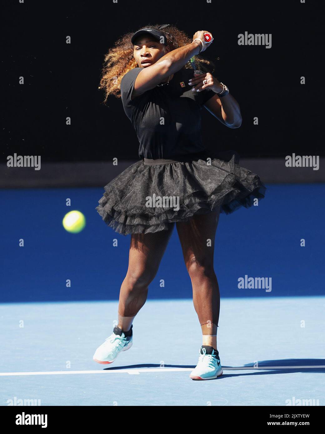 Serena Williams of the USA in action during a training session at the ...