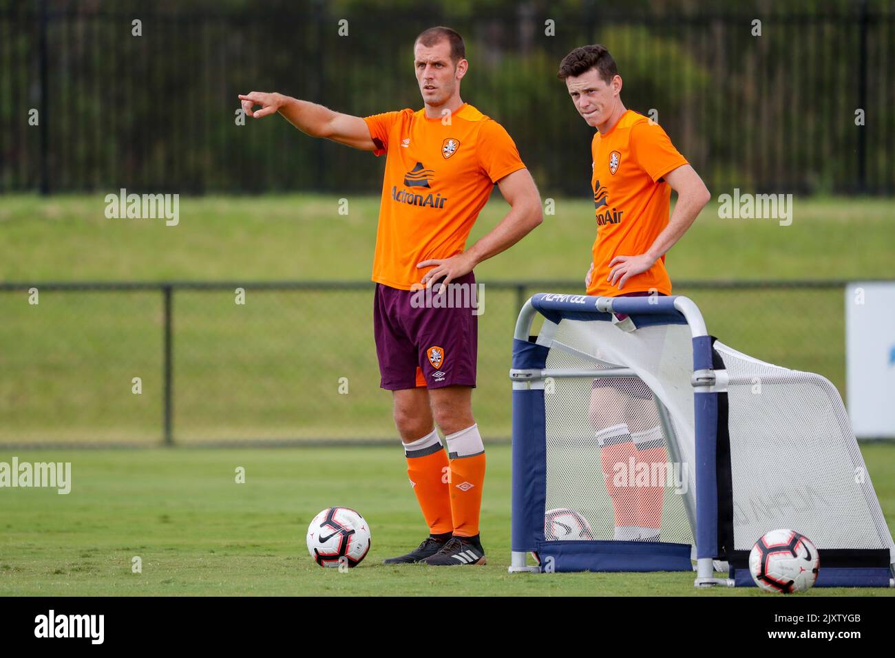 Luke DeVere of the Brisbane Roar is seen in action during a team ...