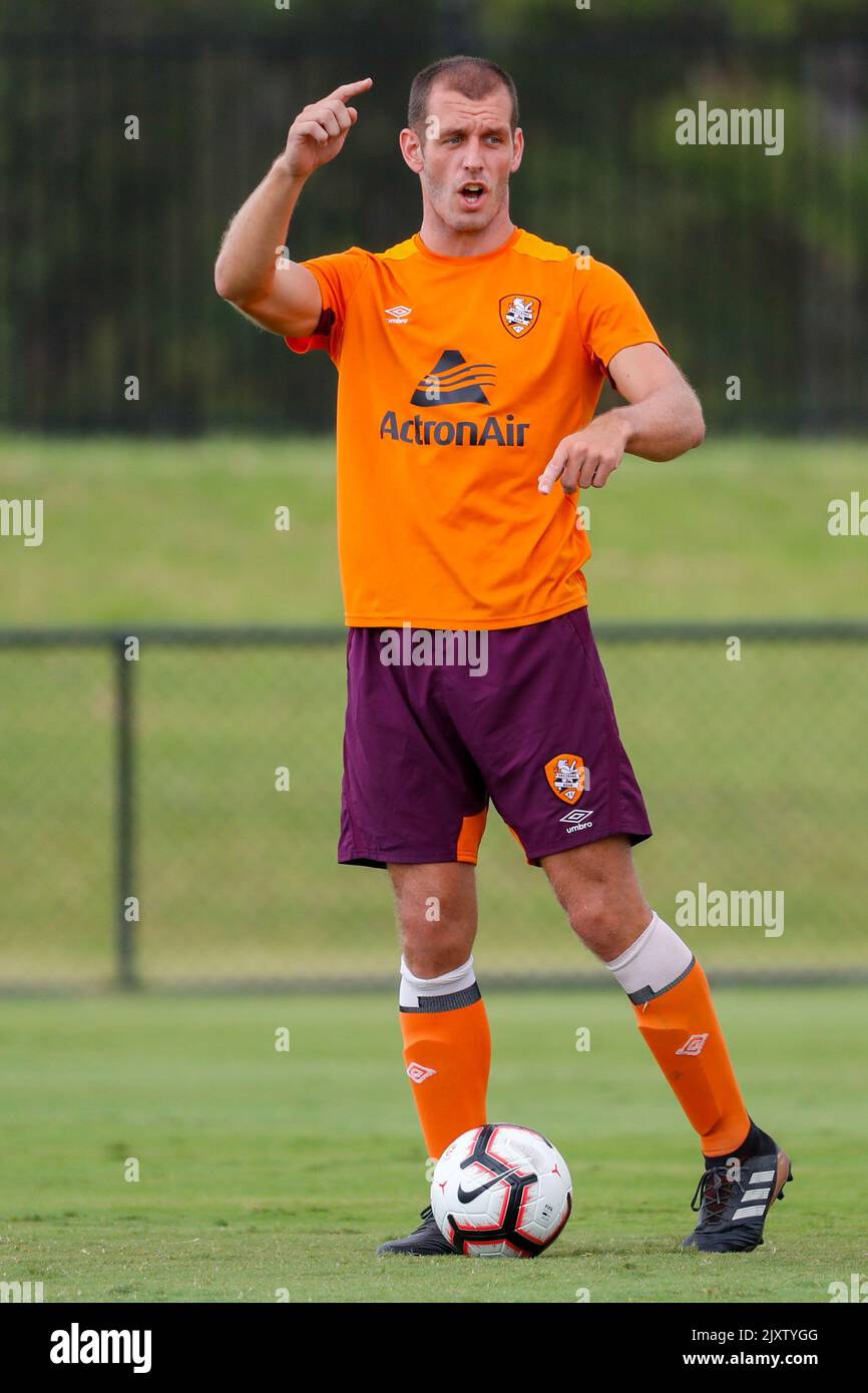 Luke DeVere of the Brisbane Roar is seen in action during a team ...