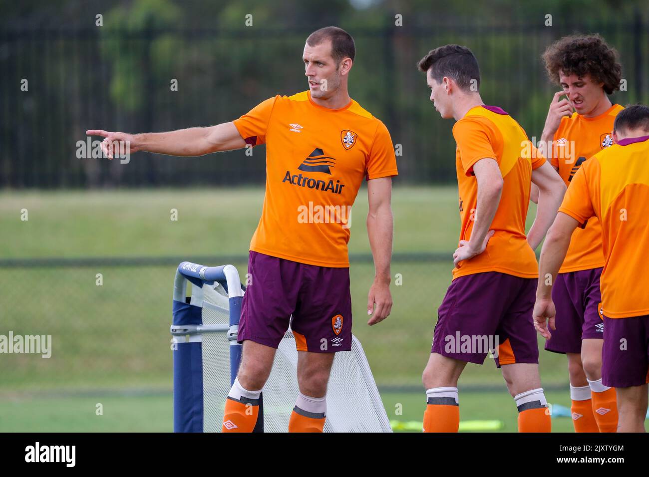 Luke DeVere of the Brisbane Roar is seen in action during a team ...