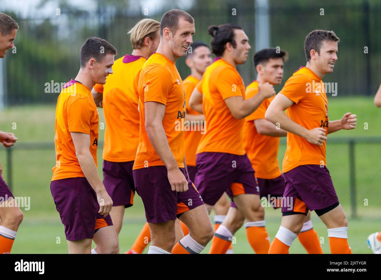 Luke DeVere of the Brisbane Roar is seen in action during a team ...