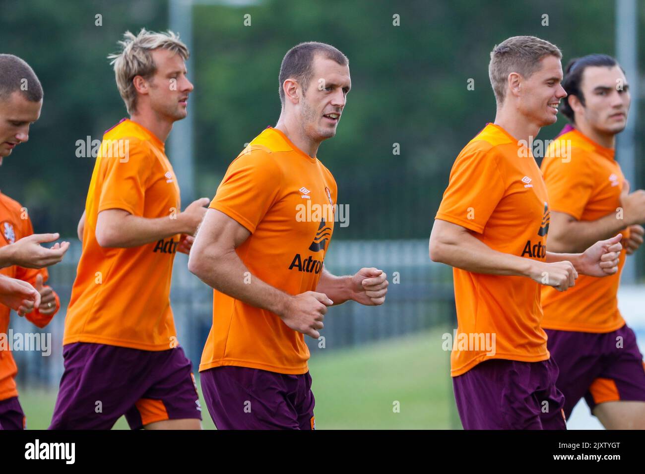 Luke DeVere of the Brisbane Roar is seen in action during a team ...