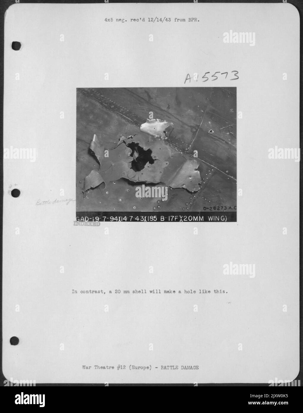 In contrast, a 20 mm shell will make a hole like this Stock Photo - Alamy