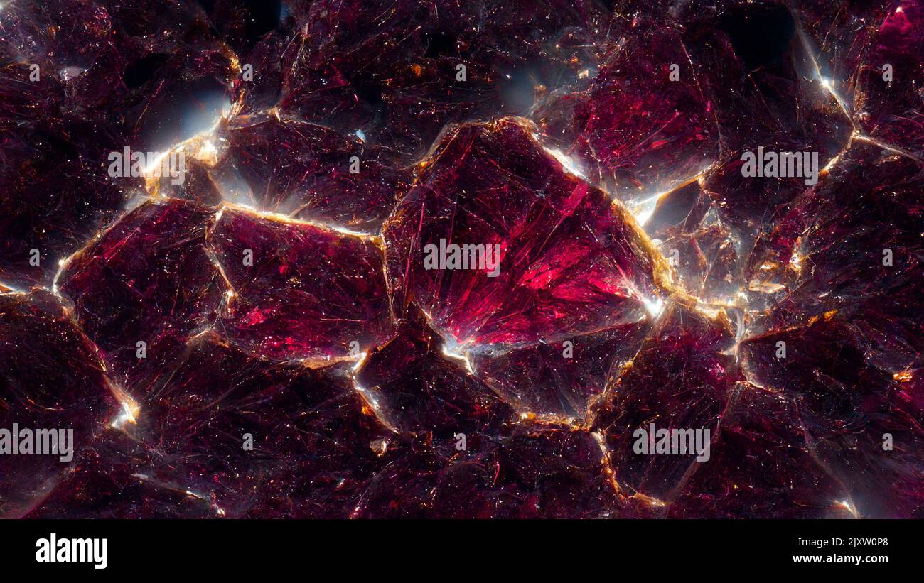 Close-up background image of cracked red ruby - Digital Generate Image ...