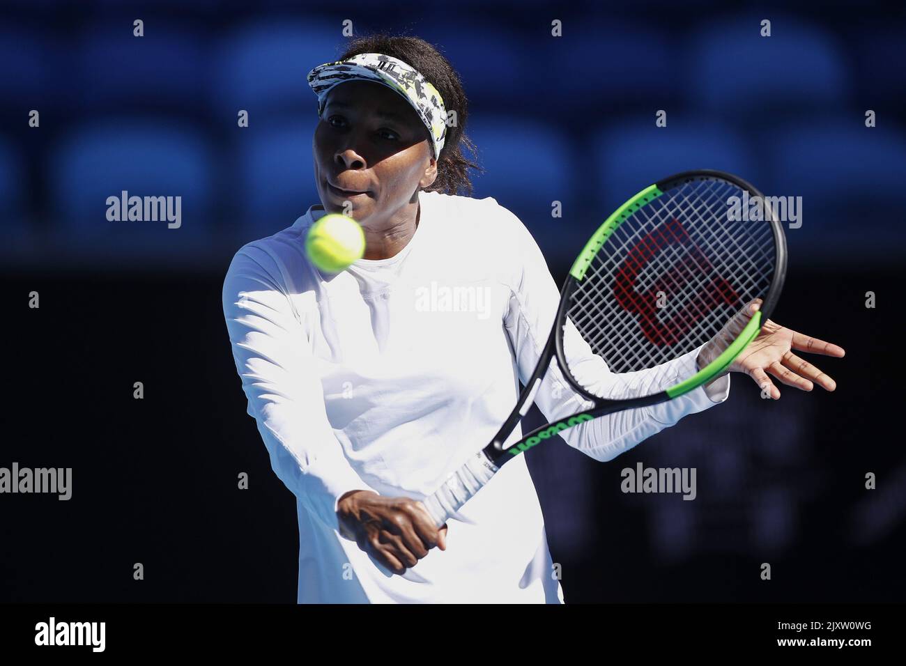 Venus Williams of the USA in action during a training session at the ...