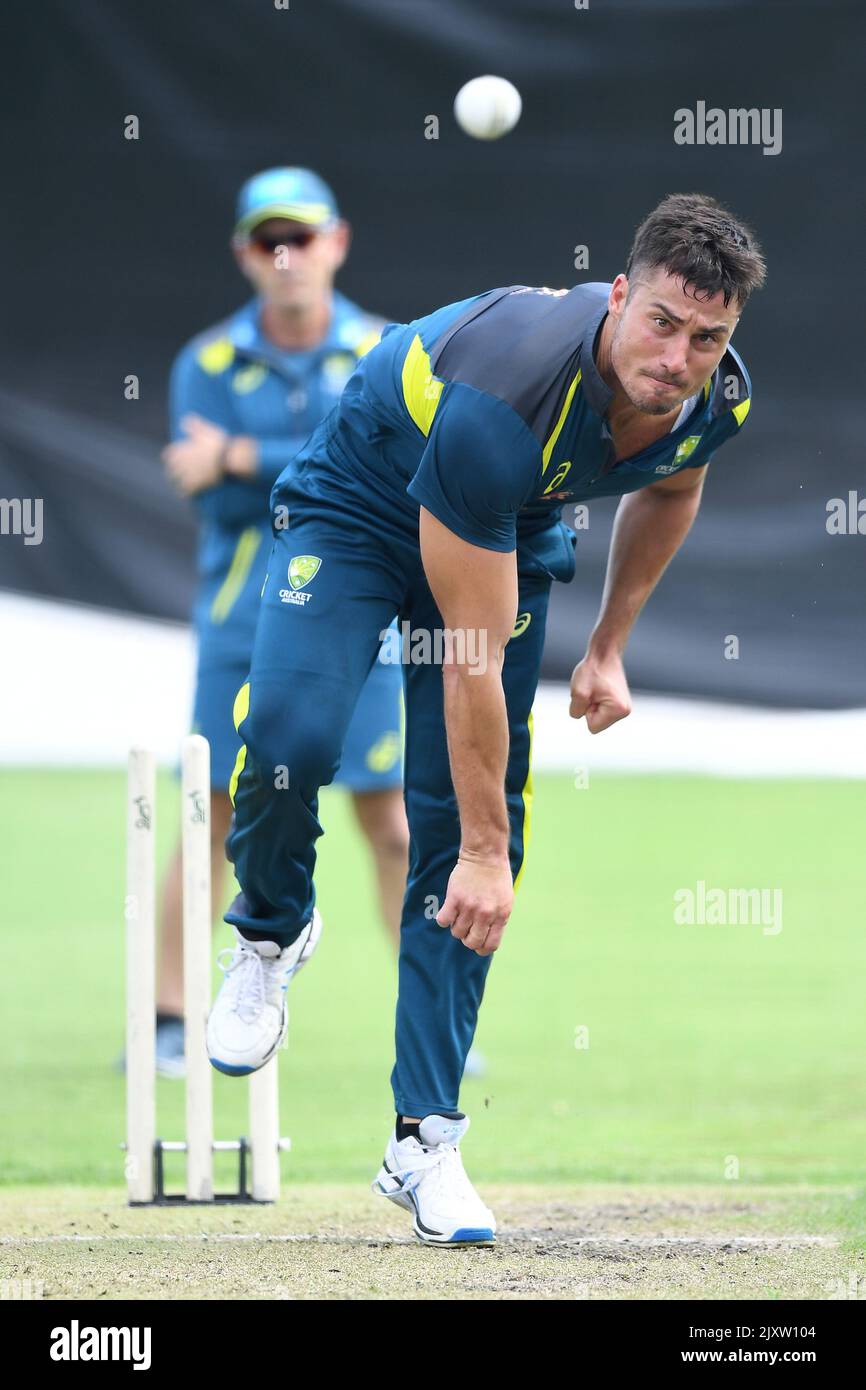 Marcus Stoinis of the Australian cricket team during a training session ...