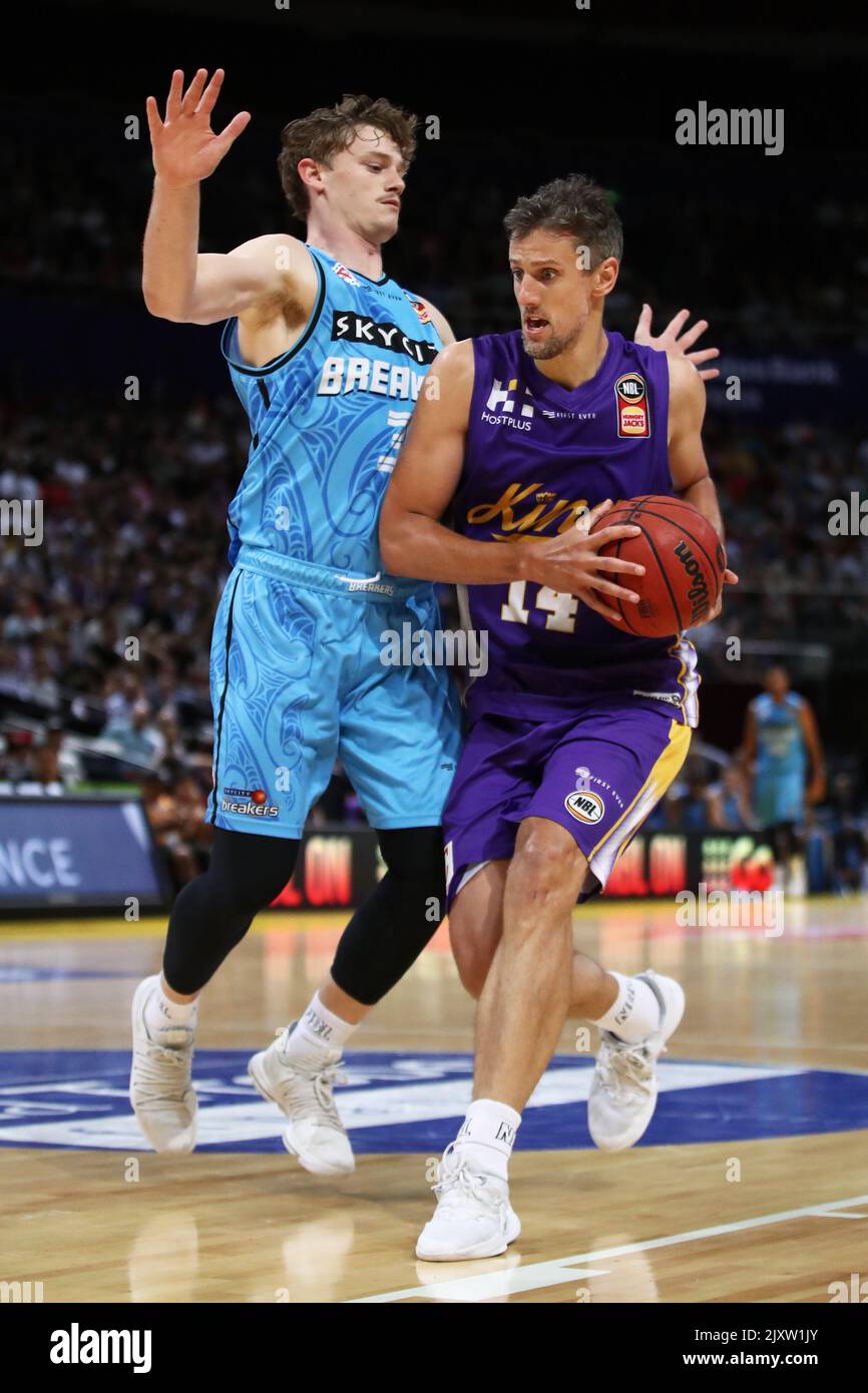 Daniel Kickert of the Kings dribbles the ball during the Round 13 NBL ...