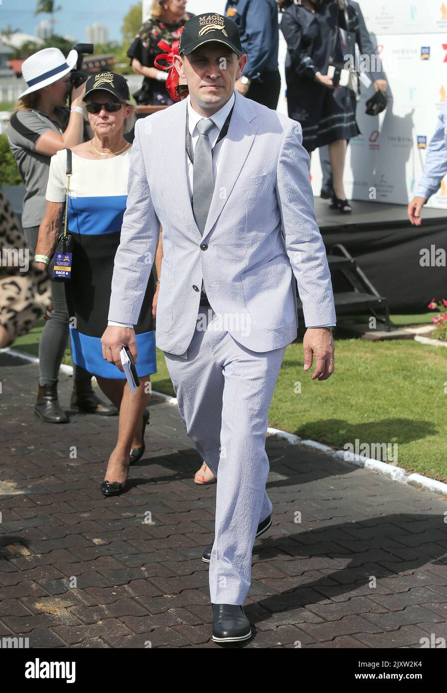 Trainer Chris Waller is seen during Gold Coast Magic Millions Race Day ...